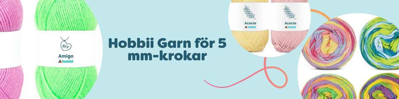 Hobbii Garn för 5 mm-krokar